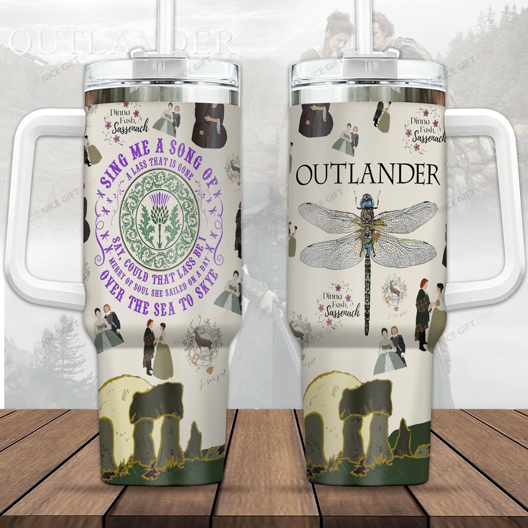 Outlander Movie Stainless Tumbler, Jamie and Claire Coffee Cup ...
