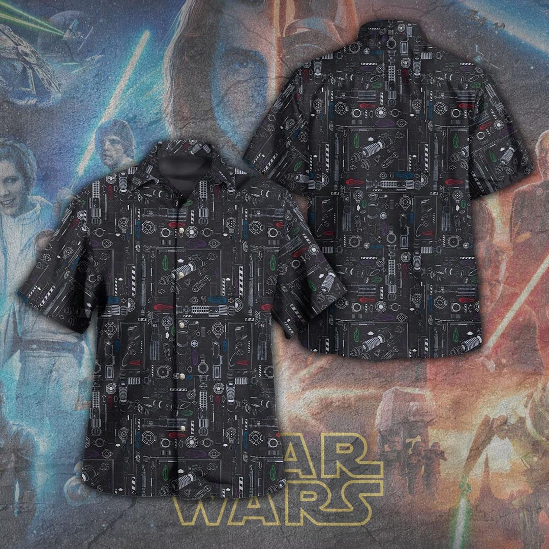 Starwars Disneyland Button Shirt, Star Wars Characters Button Shirt ...