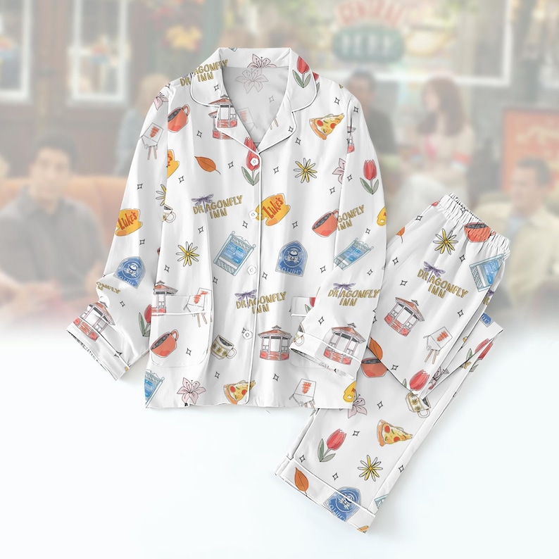 Gilmore Pajamas Women, Stars Hollow Pajamas Set, Luke's Coffee Pajamas Pants, Vintage TV Show ...