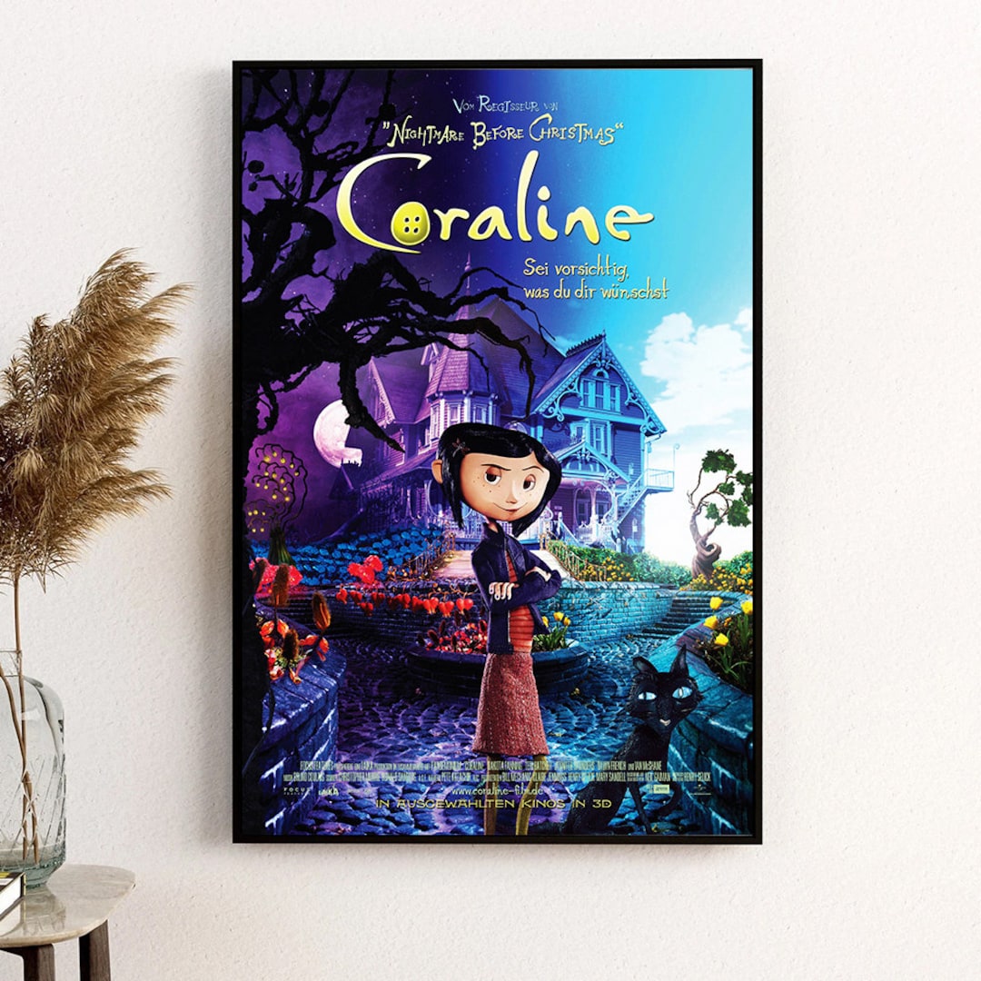 Coraline 2009 Movie Poster, High Quality Canvas Prints, Wall Art, Home ...