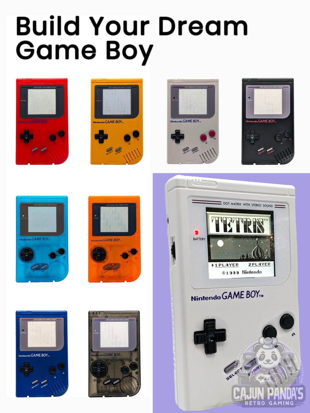 Game Boy Original - Build Your Own - Backlit IPS Screen and Includes ...