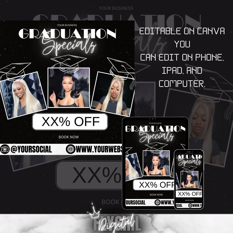 Graduation Specials, Graduation Booking Flyer, Graduation Hairstylist ...