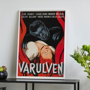 The Wolf Man 1941 Movie Poster, Classic Vintage Film Poster, Room Decor ...