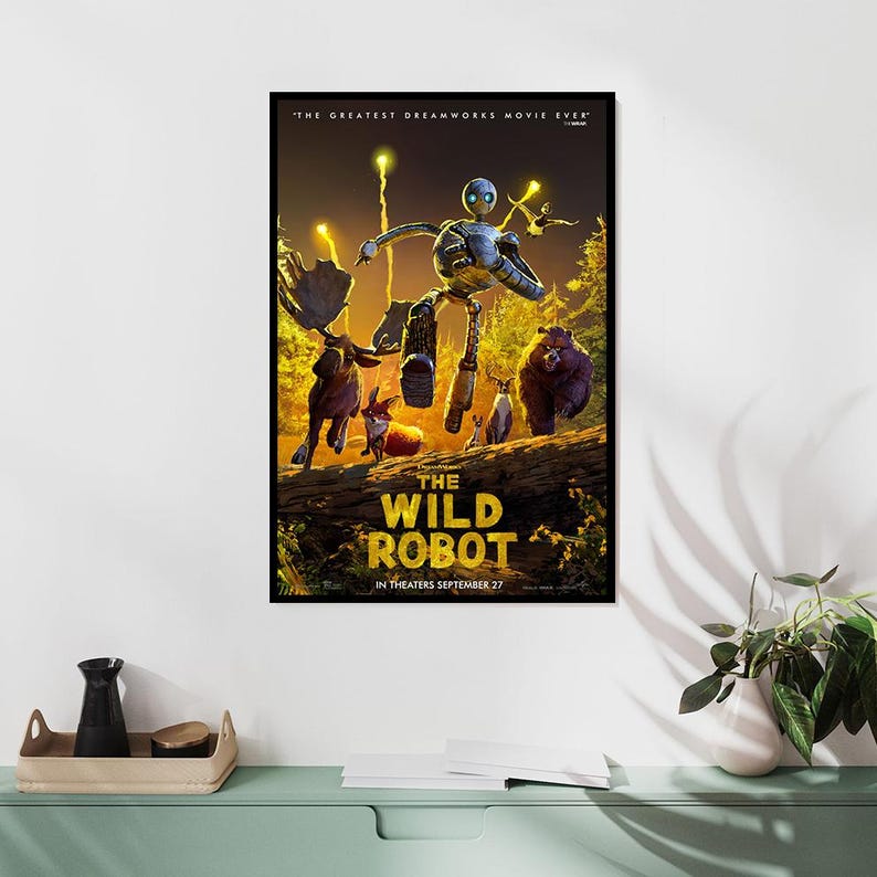 The Wild Robot Movie Poster, Classic Vintage Film Poster, Room Decor ...