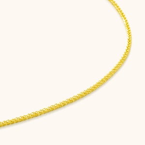 14K Solid Gold Wheat Chain Necklace: Handmade Braided Unisex Jewelry - Etsy