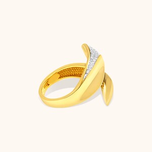 Solid Gold Moonlight Big Hug Bypass Ring, Fine Handmade Gold Jewelry ...