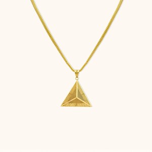 Solid Gold Ancient Egypt Pyramid Pendant Necklace, Fine Handmade Gold ...