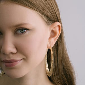 Big 14K Gold Milky Way Hoop Earrings – Handmade Maximalist Statement Jewelry, Lightweight Thick ...