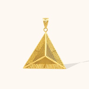 Solid Gold Ancient Egypt Pyramid Pendant Necklace, Fine Handmade Gold ...