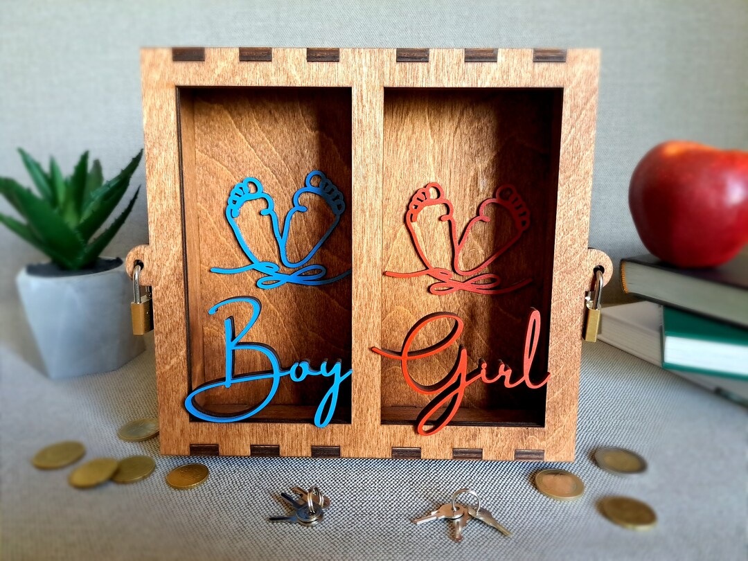Double Piggy Bank, Saving Box for Boy and Girl, Baby Shower Choicebox ...