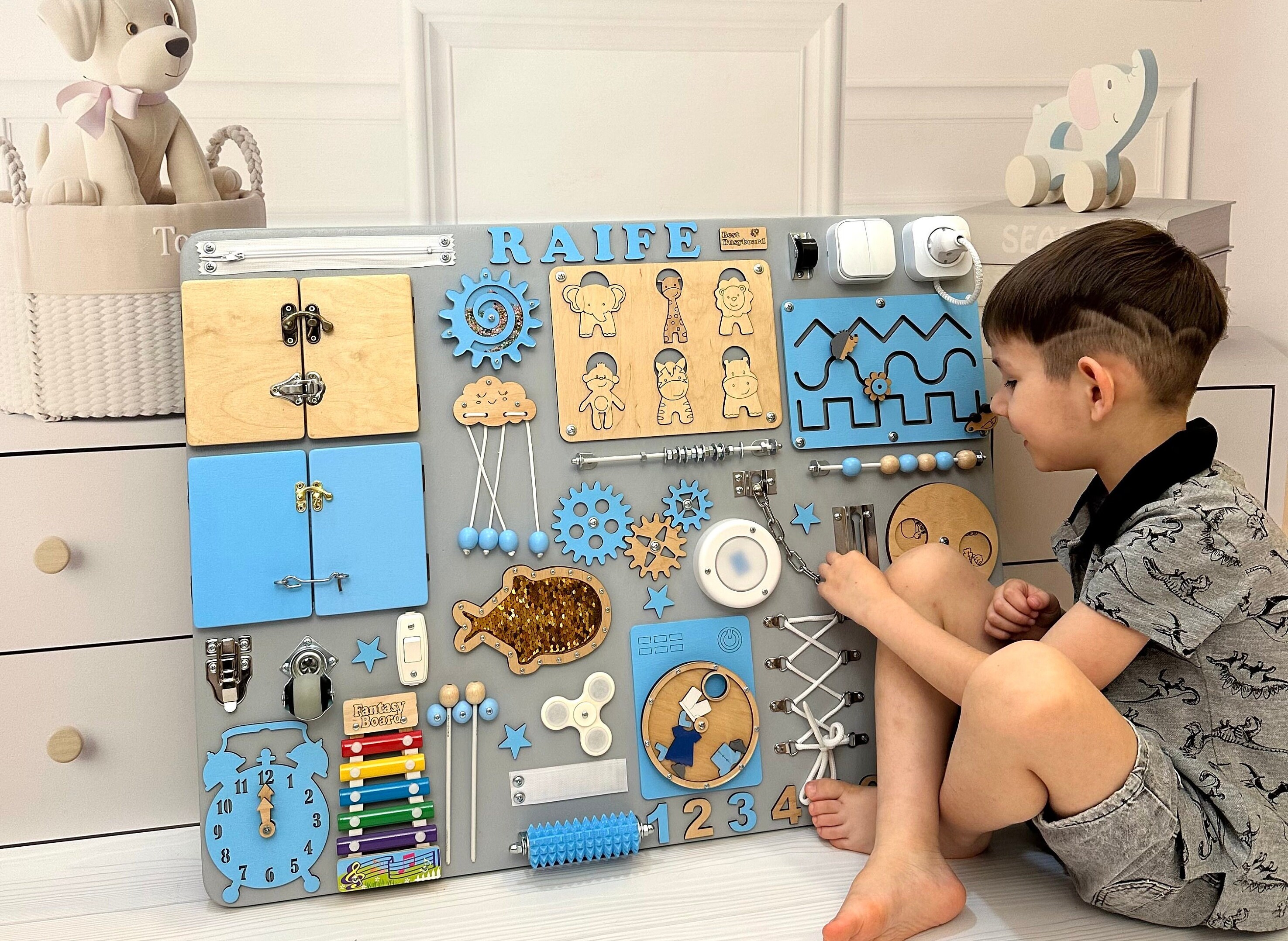 Fidget Board for Kids Personalized Toy, Birthday Gift for Boy and Girl ...