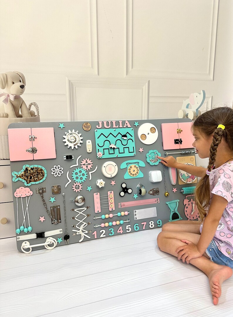 Large Toddler Busy Board, First Birthday Gift, 1 2 3 Year Old Toy Boy ...