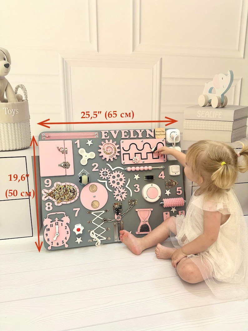 Large Toddler Busy Board, First Birthday Gift, 1 2 3 Year Old Toy Boy ...