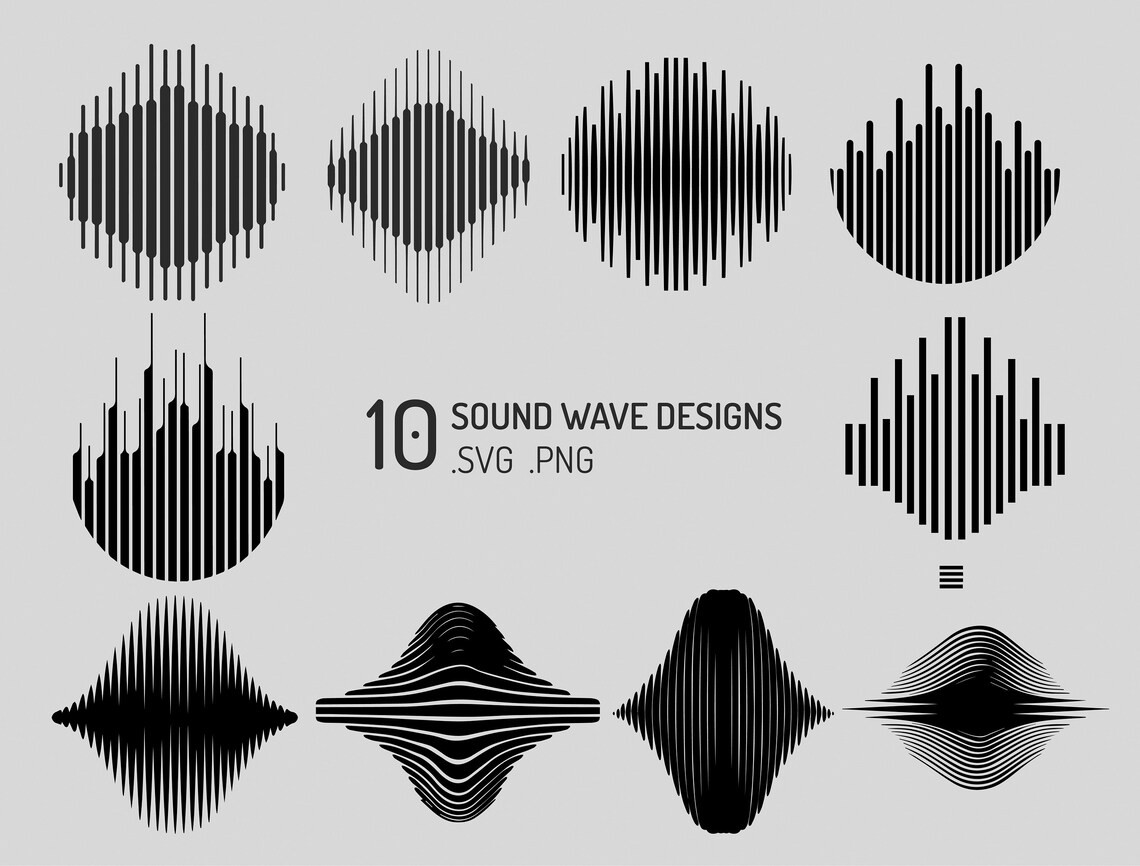 Sound Wave SVG Files, Music SVG, Frequency SVG, Cri Cut File Sound Wave ...