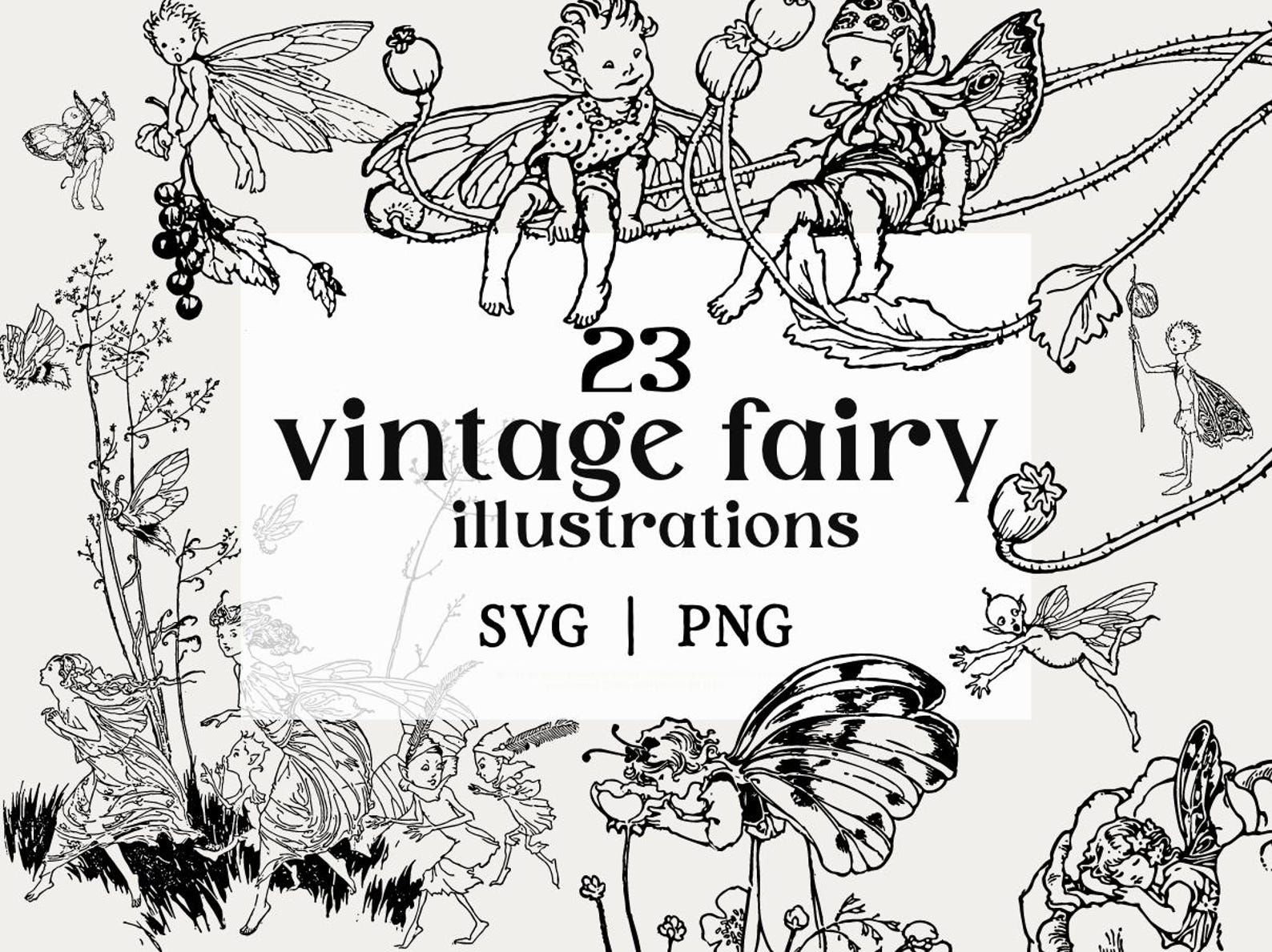 Vintage Fairy Tale Clipart Bundle: 23 Restored Illustrations (SVG & PNG ...