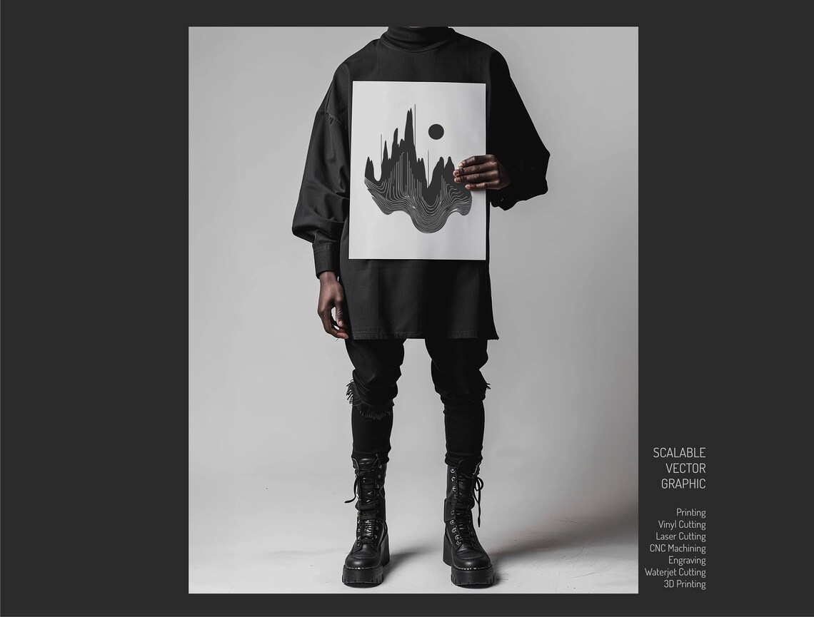 Soundscape Shape SVG File, Clipart, Organic Form, Cymatic Form, Moon ...