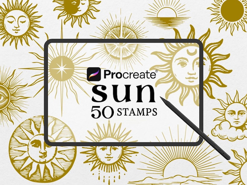 50 Procreate Sun Stamps – Hand-drawn Sun Brushes for iPad - Etsy