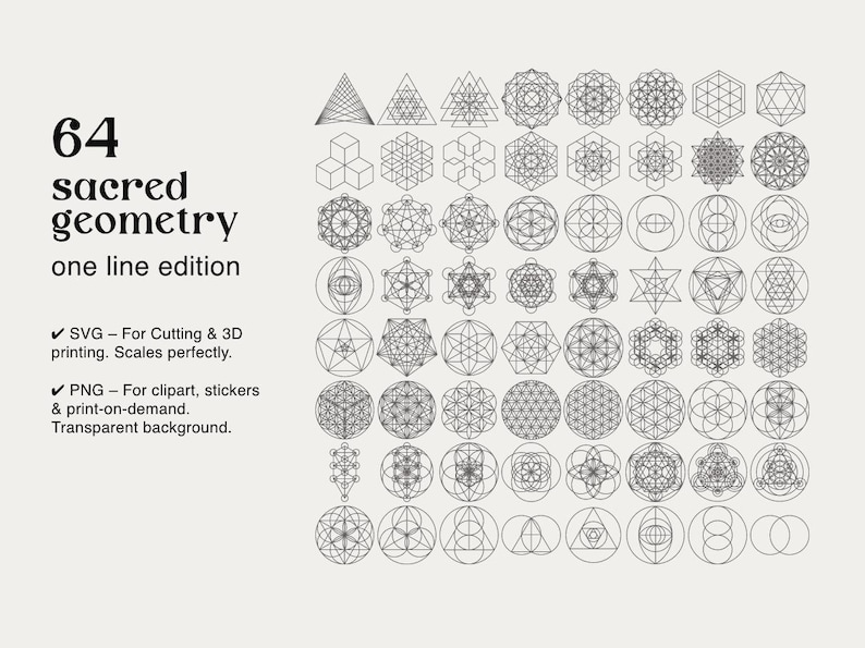 Sacred Geometry SVG PNG Bundle, Sacred Symbols, Geometry Mandala, Svg ...