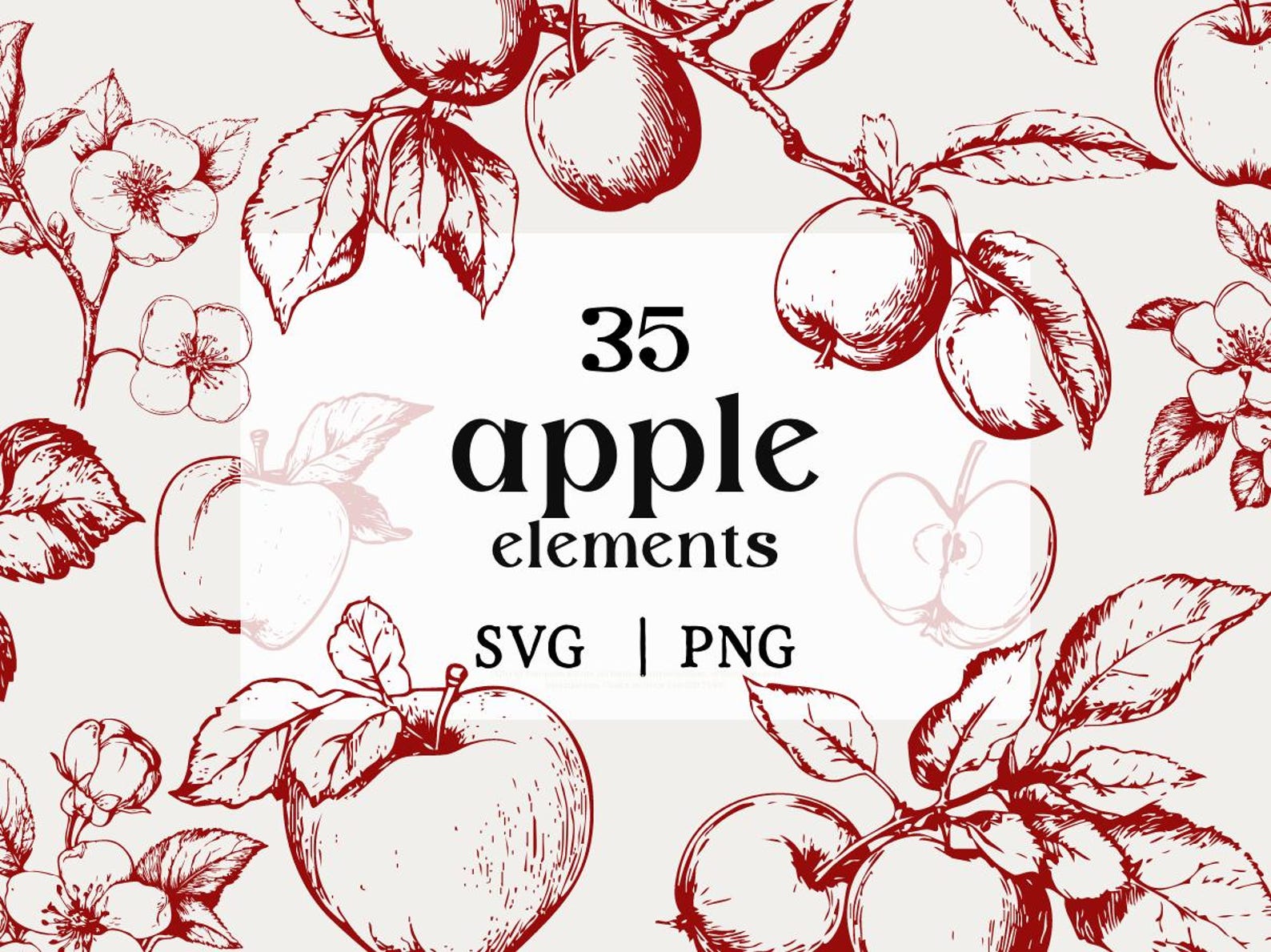 Apple SVG & PNG Clipart | Hand-drawn Apple Illustrations | Fruit Vector ...