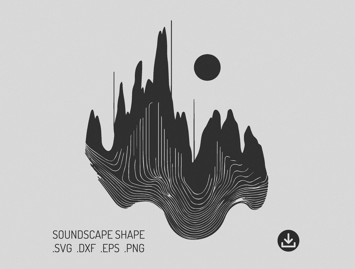 Soundscape Shape SVG File, Clipart, Organic Form, Cymatic Form, Moon ...