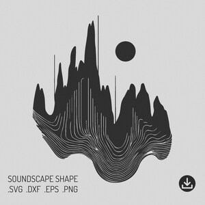 Soundscape Shape SVG File, Clipart, Organic Form, Cymatic Form, Moon ...