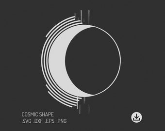 Soundscape Shape SVG File, Clipart, Organic Form, Cymatic Form, Moon ...