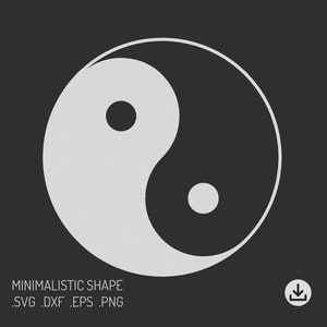 Yin & Yang Shape SVG File, Minimalistic Clipart, Abstract Form, Cymatic Form, Moon, Sound Wave ...