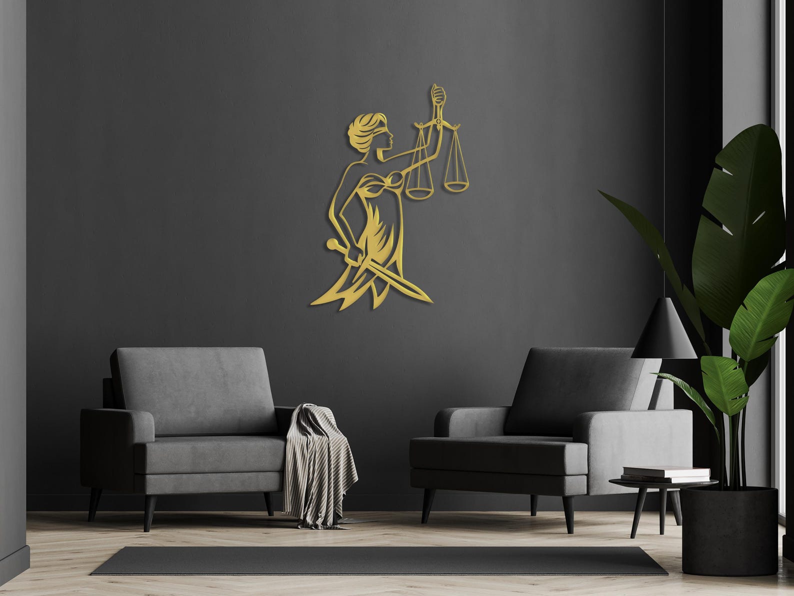 Lady Justice Metal Wall Art, Themis Metal Wall Decor, Justitia Metal ...
