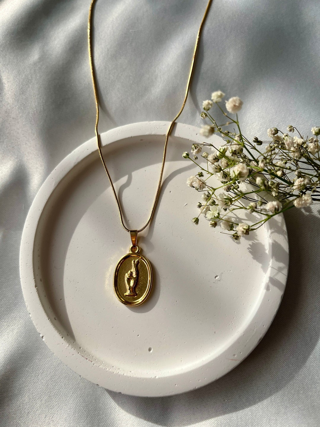 Fingers Crossed Hand Gesture Necklace, Luck Necklace, Framed Luck ...