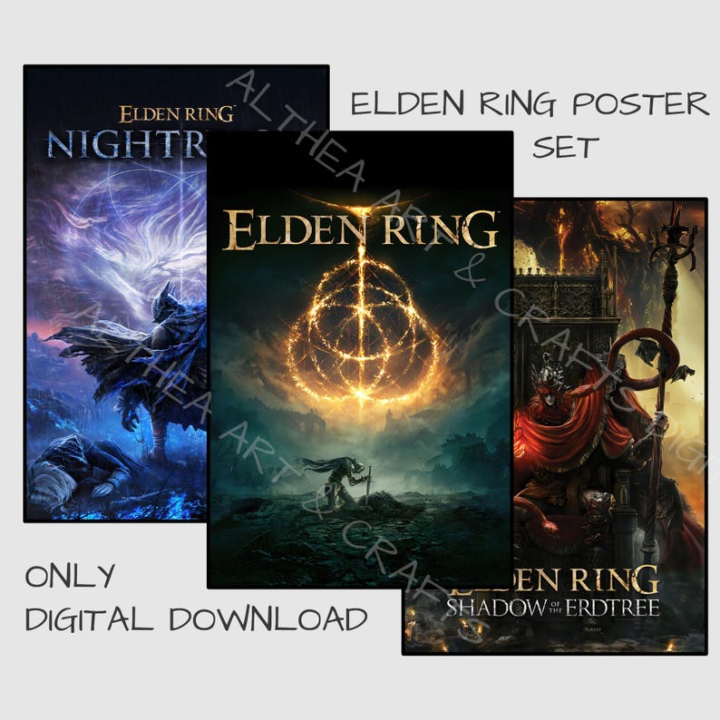 Elden Ring Printable Poster Set, Elden Ring Digital Download, Elden ...