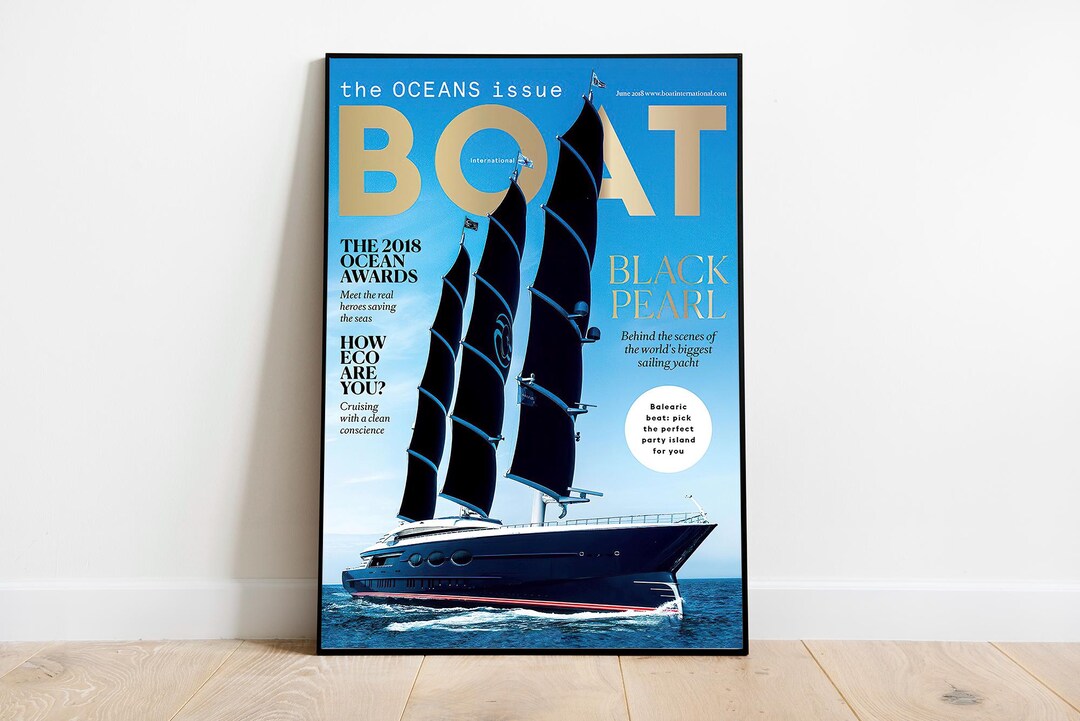 Sailing Yacht Poster, Yachting Magazine Cover, Magazine Cover Print ...