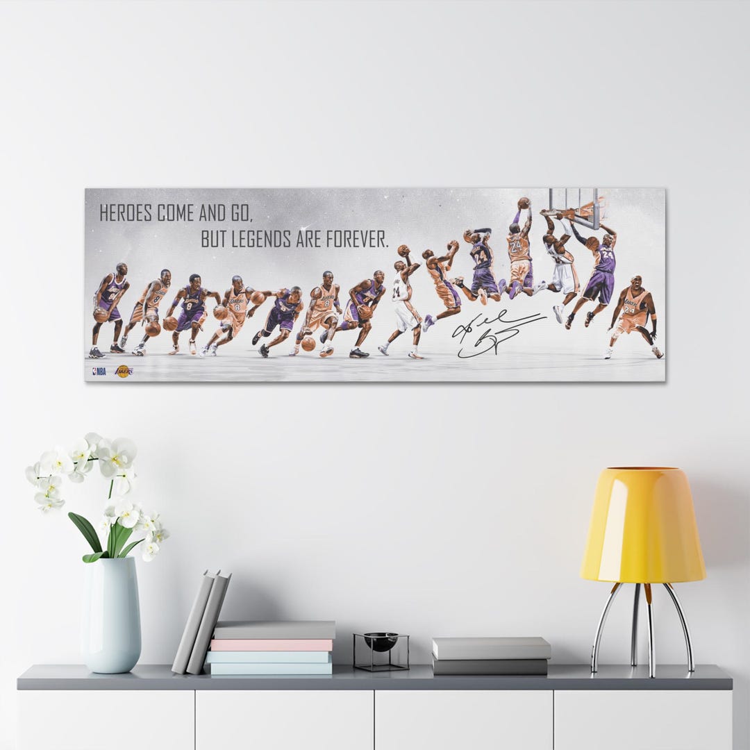 Kobe Bryant Timeline Stretched Canvas, Basketball Legends Canvas Wall ...