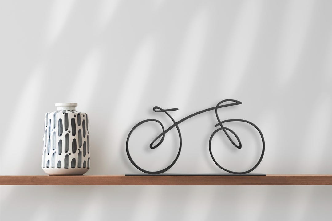 Bicycle Metal Shelf Decor, Cycling Tabletop Decor, Bicycle Metal Line ...