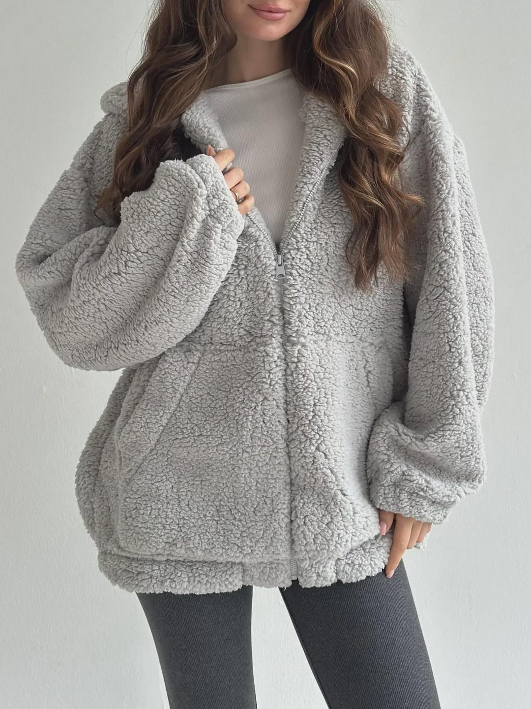 Warm Teddy Zip up Hoodie With Hood, Cozy Plush Sherpa Jacket in Several ...