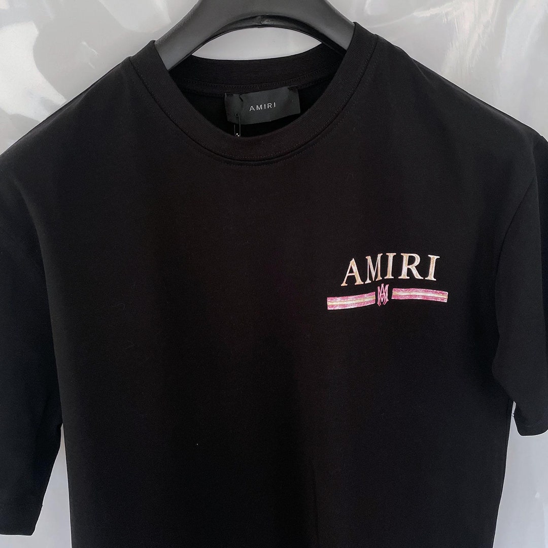 Amiri Black T-shirt With Pink Faded Logo Size M - Etsy