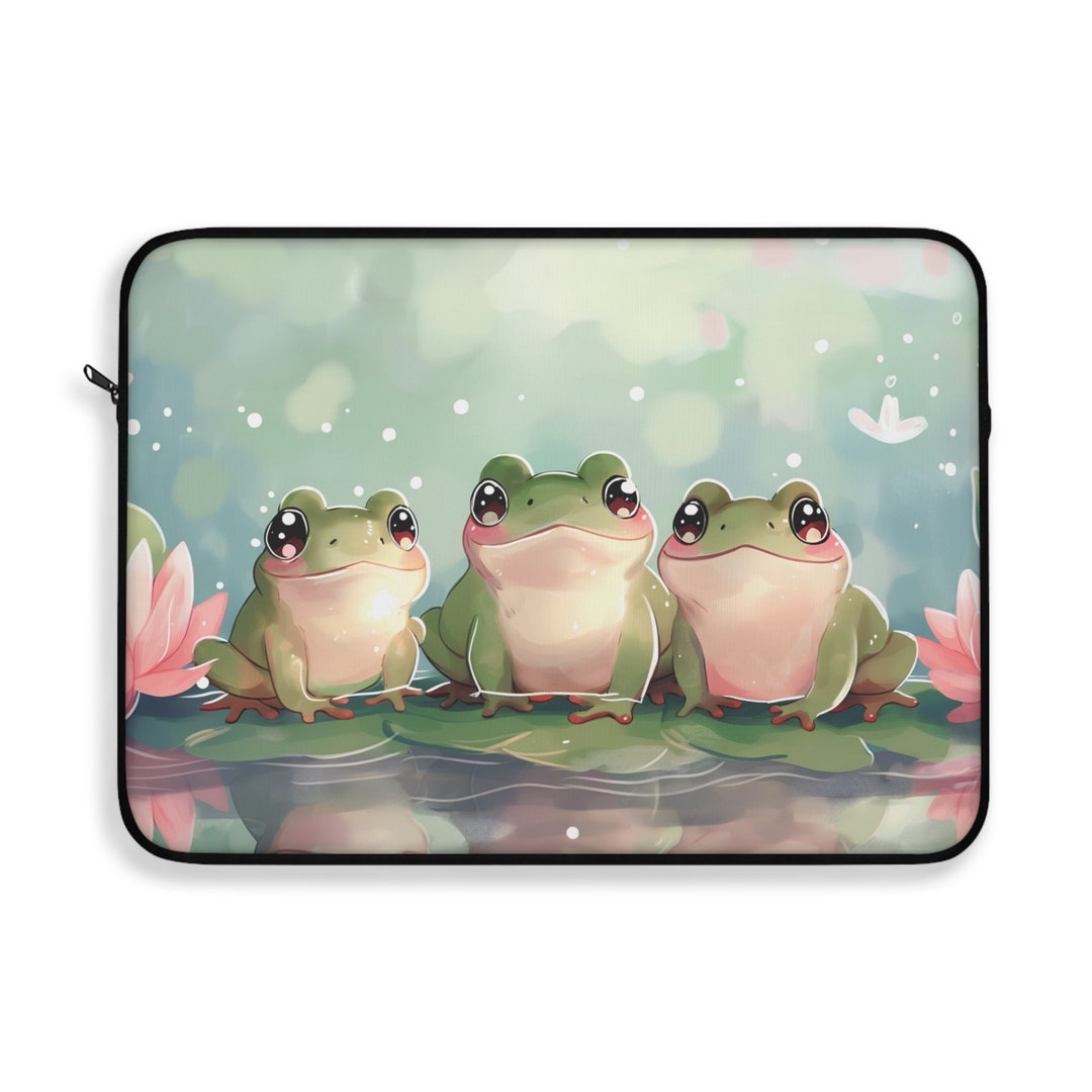 Cute Frog Laptop Sleeve, Cozy Gamer Carrying Case for Laptops, iPad ...