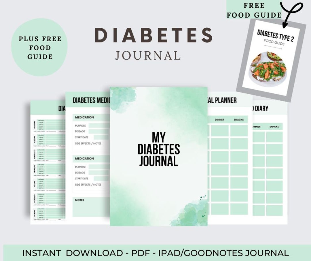 Digital Diabetes Journal Perfect for Goodnotes, Food Journal and ...