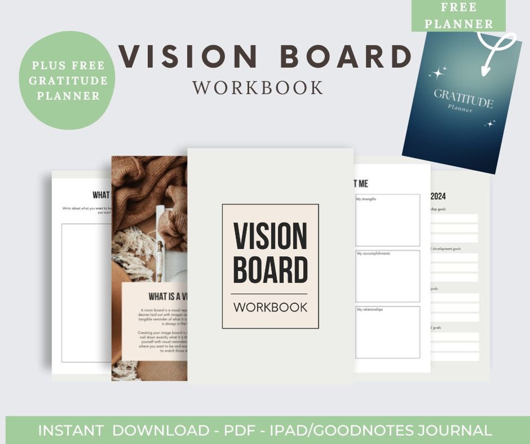 Digital Vision Board Workbook Perfect for Goodnotes, Vision Board ...