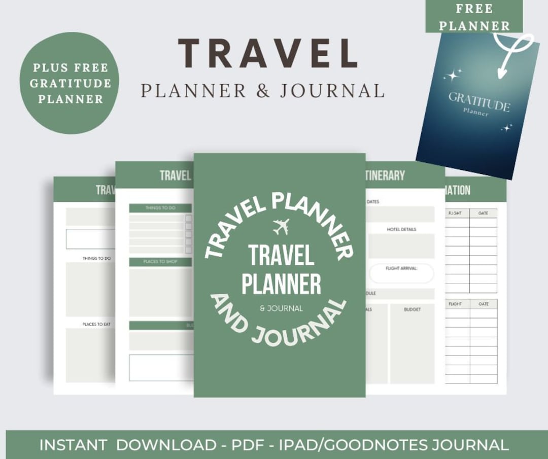 Digital Travel Planner and Journal Perfect for Goodnotes, Travel ...