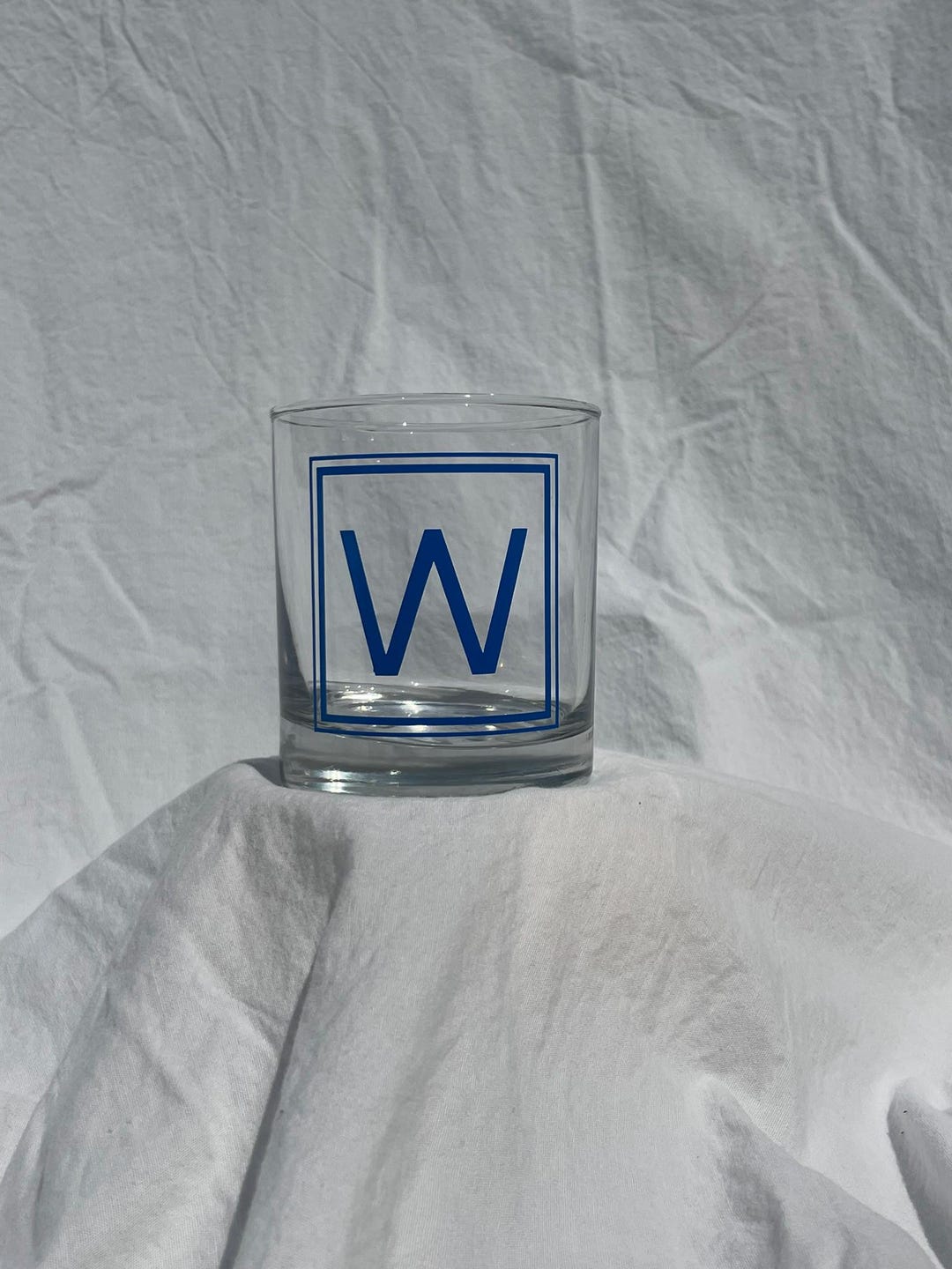 Monogram Old Fashioned Glassware Set Square, Personalized Cocktail ...