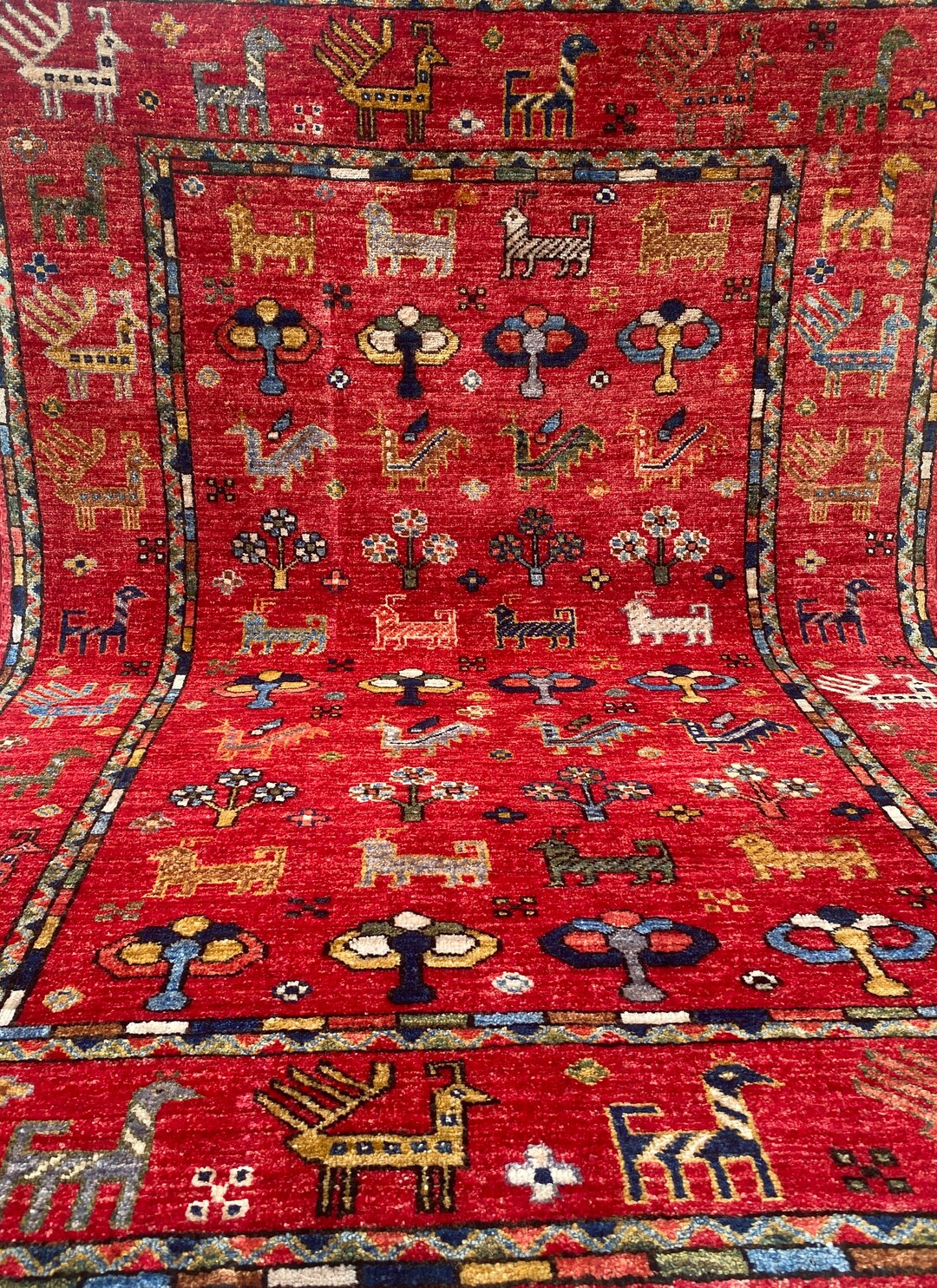 6x4 Ft Red Ersari Oriental Area Rug Afghan Hand Knotted Veg Dyes Wool ...