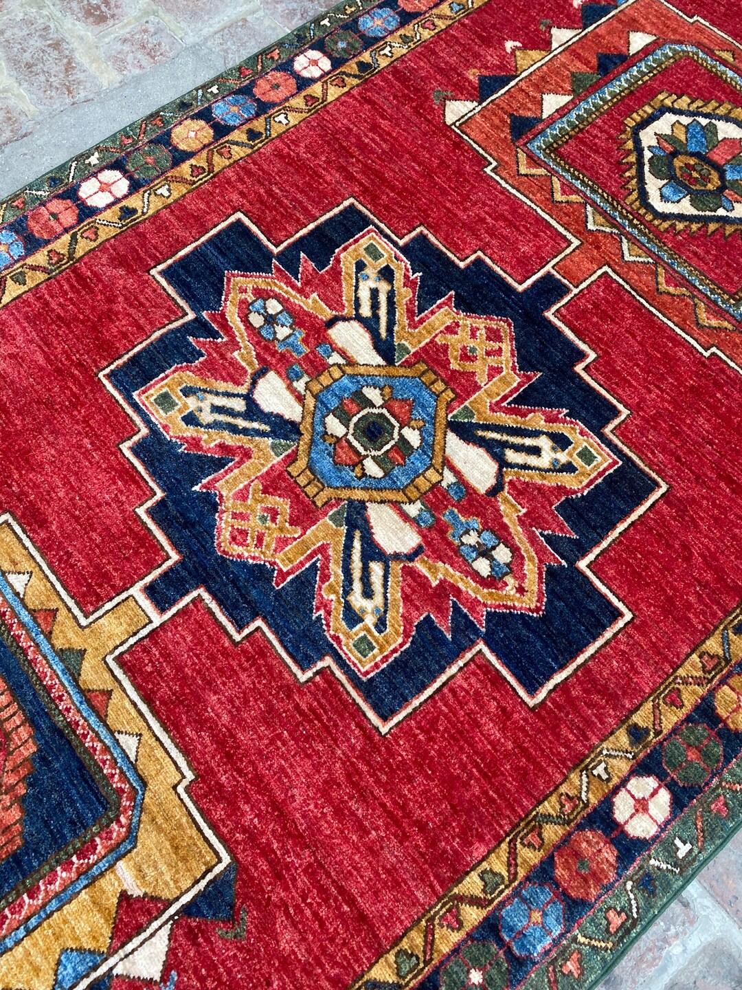 12ft. Wide Red Hallway Runner Rug, 4'2x13.6'' Ft / 122x410cm Hand ...