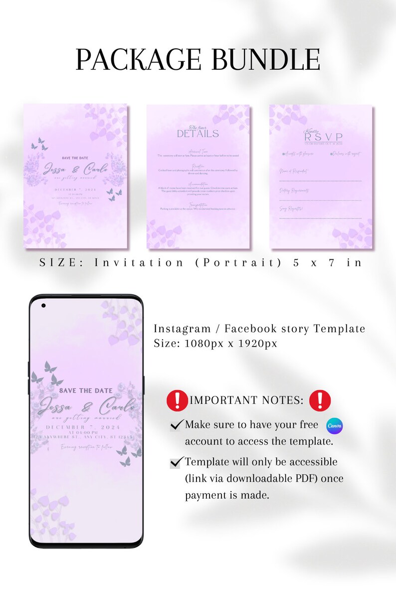 Purple Wedding Template - Etsy