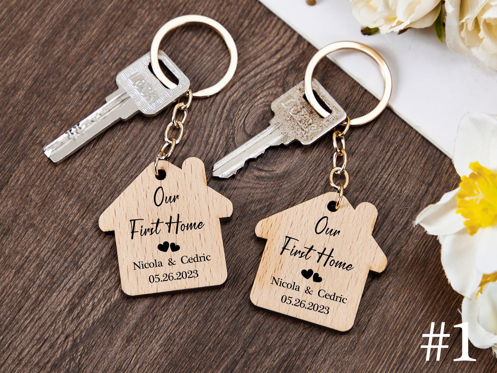 Our First Home Keychain Set Personalised First Home Keyrings New Home ...