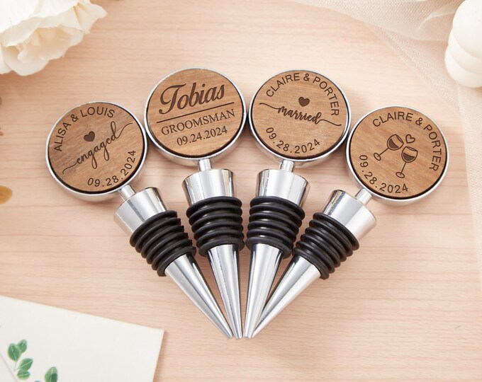 Personalized Wine Stopper for Couple, Custom Bottle Stopper, Unique ...