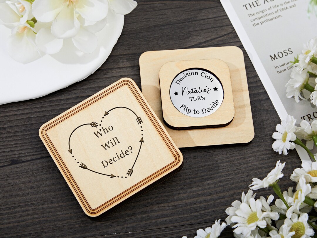 Personalized Decision Coin Challenge Coin Custom Laser Engraved Couples ...