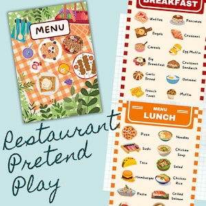 Printable Pretend Play Restaurant Menus | Kids Play Menus | Kitchen ...