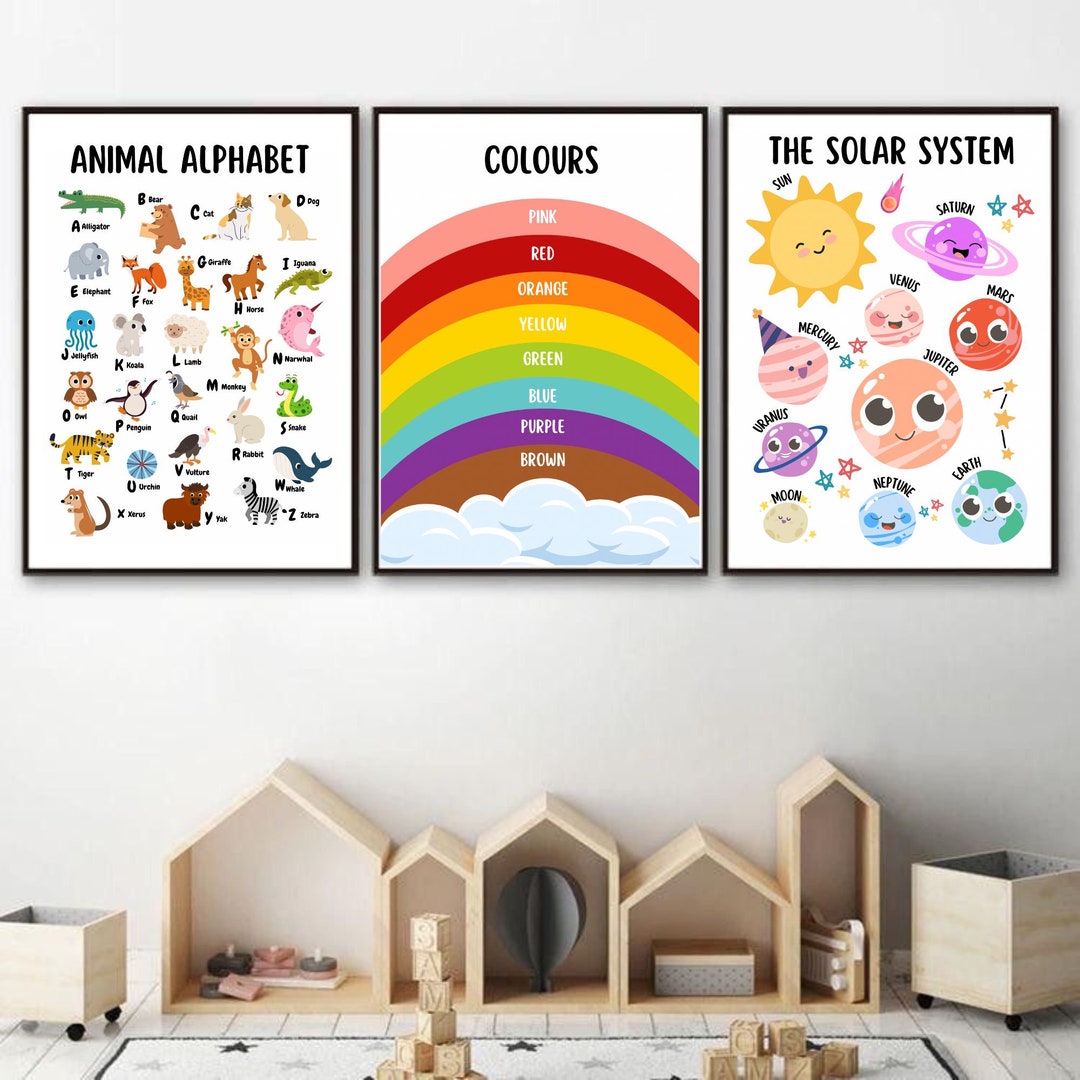 Colors Animal Alphabet the Solar System Poster | Bundle Educational ...