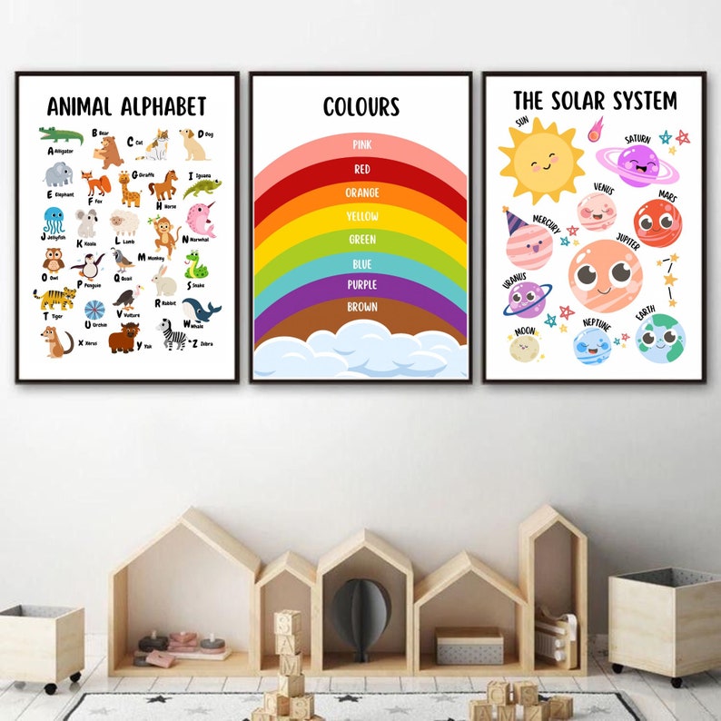 Colors Animal Alphabet the Solar System Poster | Bundle Educational ...