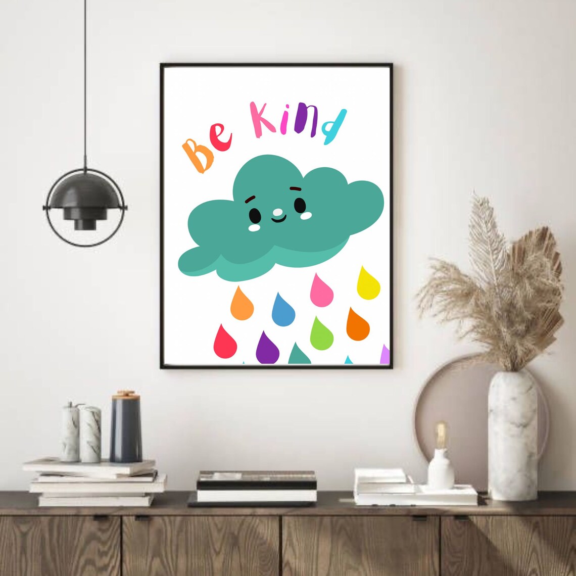 Be Brave Be Kind Be Happy Motivational Poster | Words of Affirmation ...